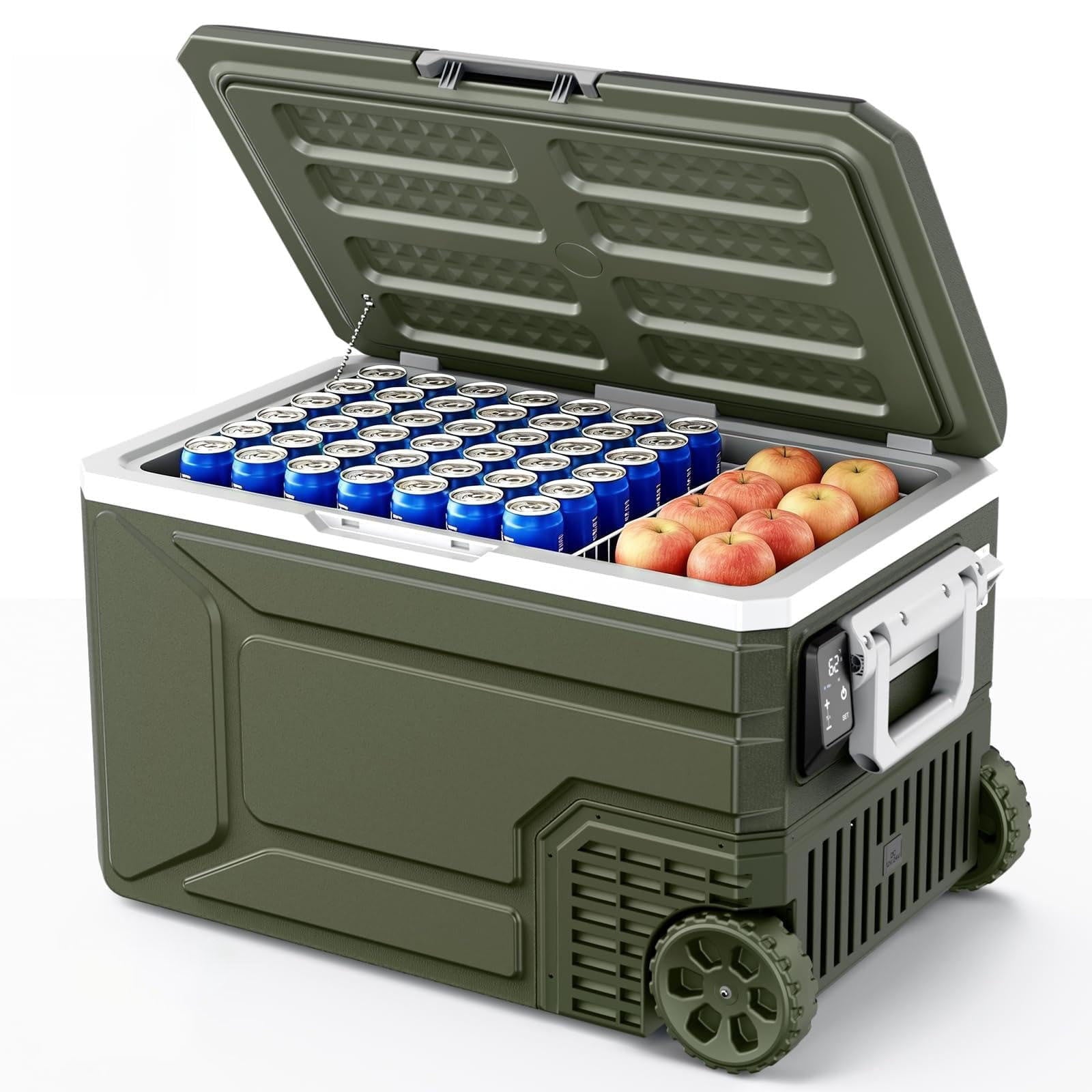 Auseo 68 Quart(64L) Portable Car Refrigerator, -4℉~50℉, 12/24V DC & 11