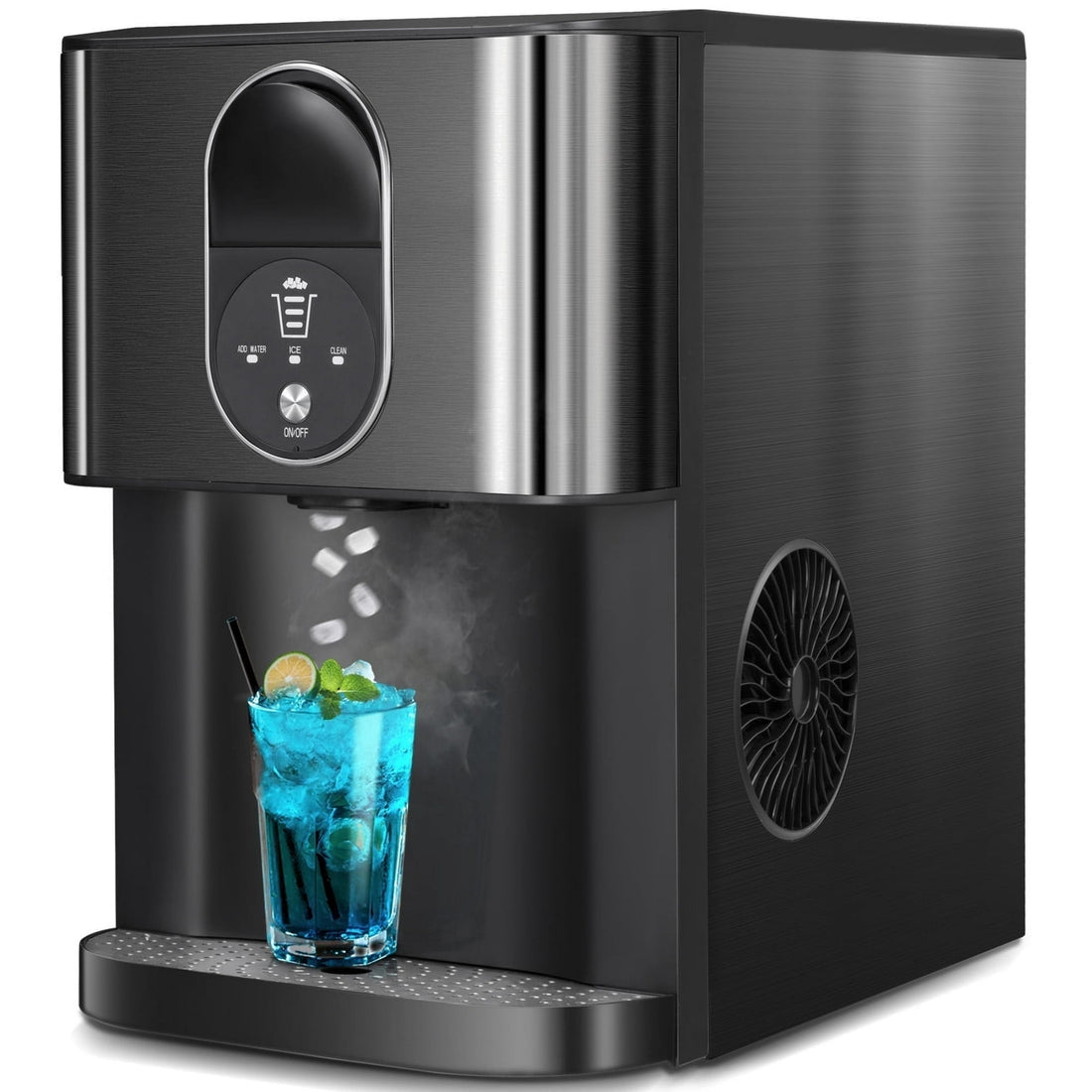 Auseo Soft Chewable Nugget Ice Maker Countertop, 44lbs /24H, Self-Clea